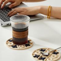 China Square X O Two Color 5.5mm Silicone Drink Coasters with Holder for Tabletop Protection and Office Desk Cup Mat Set for Home Decor Non-Slip and Non-Stick Square round for sale