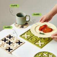 China Square X O Two Color 5.5mm  Non Slip Silicone Cup Mat For Tabletop Protection for sale
