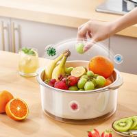 China Multipurpose Double Layer Drain Basket Multifunctional Drain Basket For Washing for sale