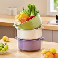 China Multipurpose Double Layer Drain Basket Multifunctional Drain Basket For Washing for sale