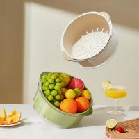 China Multipurpose Double Layer Drain Basket Multifunctional Drain Basket For Washing for sale