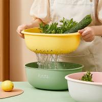 China Minimalist Style PP Vegetable Washing Bowl Kitchen Plastic Drain Basket for sale