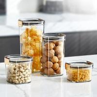 China Different Capacity Clear Plastic Airtight Dry Food Storage Container Set With Lid for sale