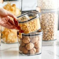 China Different Capacity Clear Plastic Airtight Dry Food Storage Container Set With Lid for sale