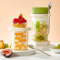 China Portable Airtight Measurement Overnight Oats Container Breakfast Cereal Cup OEM for sale