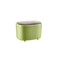 China Portable Desktop Trash Can With Phone Holder Mini Pressing Automatic Waste Bin for sale