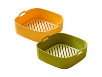 China 18.6*18.6*7CM Silicone Air Fryer Liners Square Reusable Air Fryer Silicone Basket for sale