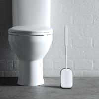 China 39.6cm Length Wall Mounted Silicone Toilet Brush And Holder Set 211g Lightweight for sale