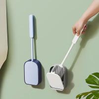 China 39.6cm Length Wall Mounted Silicone Toilet Brush And Holder Set 211g Lightweight for sale
