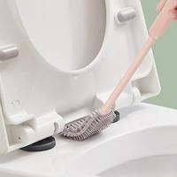China 39.6cm Length Wall Mounted Silicone Toilet Brush And Holder Set 211g Lightweight for sale