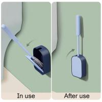 China 39.6cm Length Wall Mounted Silicone Toilet Brush And Holder Set 211g Lightweight for sale
