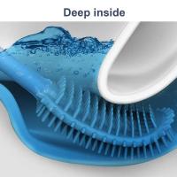 China 39.6cm Length Wall Mounted Silicone Toilet Brush And Holder Set 211g Lightweight for sale