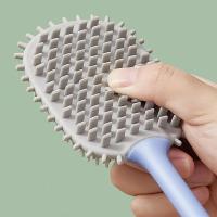 China 39.6cm Length Wall Mounted Silicone Toilet Brush And Holder Set 211g Lightweight for sale