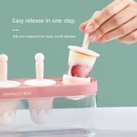 China Food Grade Homeuse DIY Ice Cream Popsicle Molds Silicone Ice Cream Mould for sale