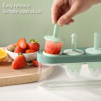 China Food Grade Homeuse DIY Ice Cream Popsicle Molds Silicone Ice Cream Mould for sale