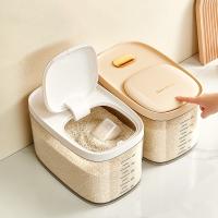 China 6L-10L Clear Rice Dispenser Container Pop Up Sealed Tight For Cereals Corns Grains for sale