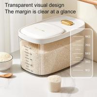 China 6L-10L Clear Rice Dispenser Container Pop Up Sealed Tight For Cereals Corns Grains for sale