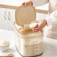 China 6L-10L Clear Rice Dispenser Container Pop Up Sealed Tight For Cereals Corns Grains for sale