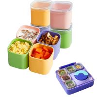 China Custom 4 Pack Food Safe Silicone Small Lunch Snack Sauce Cups Containers With Lids for sale