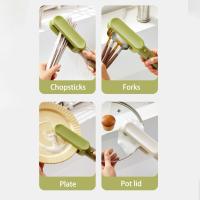 China 11CM Safety Guard Handle Knives Blade Cleaning Grinding Tools 4 In 1 Cutlery Cleaning Brush for sale