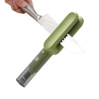 China 11CM Safety Guard Handle Knives Blade Cleaning Grinding Tools 4 In 1 Cutlery Cleaning Brush for sale