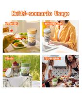 China 350ml/500ml Large Capacity Glass Mason Overnight Oats Jars For Milk Cereal Fruit for sale