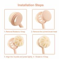 China Long Handle Interchangeable Heads Multifunctional Cleaning Body Back Bath Brush for sale