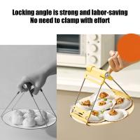 China Anti Scald Clip Hot Dish Non Slip Gripper Plate Bowl Clip Holder Retriever Tongs Silicone Handle Kitchen Tool for sale