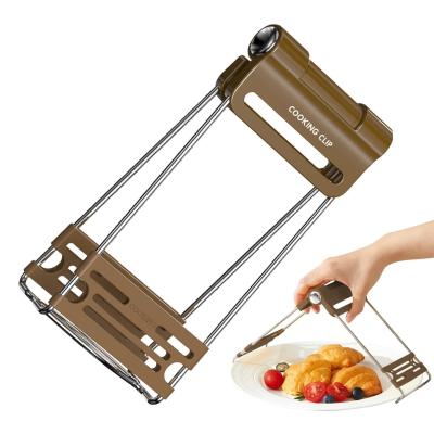 China Plate Lifter Steamer Plate Gripper Tongs Stainless Steel Bowl Clip Holder for sale