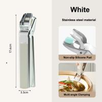 China 2024 New Kitchen Stainless Steel Anti Scald Hot Bowl Holder Clip for sale