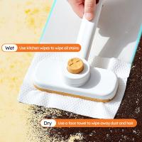 China Kitchen Cleaning Replaceable Rag Cleaning Brush With Handle for sale