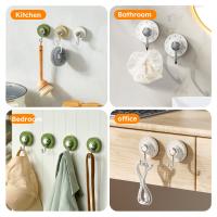 China Wholesale New ABS Reusable Dry Wall ABS Shower Hooks Round Strong Vacuum Suction Cup Hooks for sale