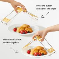 China Anti Scald Clip Hot Dish Non Slip Gripper Plate Bowl Clip Holder Retriever Tongs Silicone Handle Kitchen Tool for sale