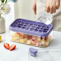 China Lid And Bin 2 Pack Customizable Ice Cube Trays For Freezer 64 Pcs Ice Cube Mold for sale