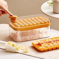 China 32/64 Grid Ice Mold Box One Button Press Type Reusable Whiskey Cocktail Bar Pub Wine With Lid And Bin for sale