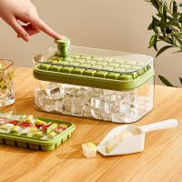 China Lid And Bin 2 Pack Customizable Ice Cube Trays For Freezer 64 Pcs Ice Cube Mold for sale