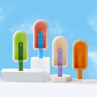 China Kids Cartoon Popsicle Molds Food-Grade Silicone Ice Pop Cream Molds With Reusable Sticks Non-Stick Flat Design Easy Release for sale