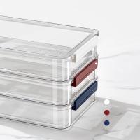 China Clear A4 Document Storage Box with Wine Red Snap Tight Lid PET Files Documents Magazines Notebooks Box Organizer Holder Desk for sale