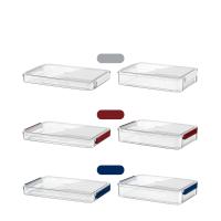 China Clear A4 Document Storage Box with Wine Red Snap Tight Lid PET Files Documents Magazines Notebooks Box Organizer Holder Desk for sale