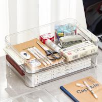 China A4 File Documents Portable Project Case Clear Stackable Plastic Art Organizer Containers File Scrapbook Paper Storage Box for sale