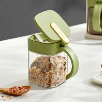 China 2 Grids Stackable Spice Jars Salt Sugar Container Sets Household Storage Box for Condiments Seasoning Jars for sale