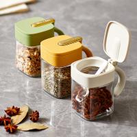 China 2 Grids Stackable Spice Jars Salt Sugar Container Sets Household Storage Box for Condiments Seasoning Jars for sale