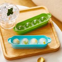 China 4 Grids Ice Ball Molder Silicone Ice Tray Home Refrigerator Homemade Spherical Molder Ice Cubes Molds for sale