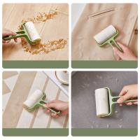 China Tearable Roll Paper Sticky Roller Dust Wiper Pet Hair Clothes Carpet Tousle Remover Replaceable Home Cleaning Brush Accessories for sale