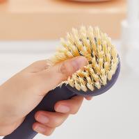 China Kitchen Dishwashing Pot Wash Frying Pan Rough Prevention Cleaning Brush with Handle for sale