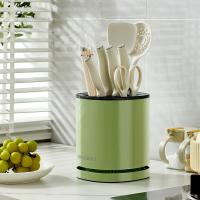 China 360 Rotating Kitchenware Storage Box Multi-functional Rotating Knife Holder Chopstick Barrel Knife Storage Rack Humanized Design for sale