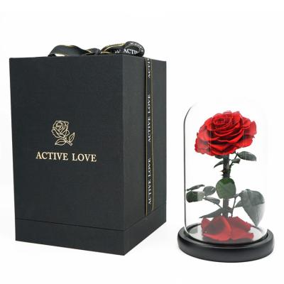 China Everlasting Preserved Rose Glass Dome Bring A Unforgettable Experience for sale