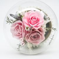 China 3-5 Years Lasting Preserved Rose Glass Dome Beautiful Home Decor Day Gift for sale