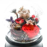 China Beautiful Preserved Rose Glass Dome Gift For Valentine's Day / Anniversary for sale