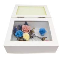 China Everlasting Preserved Rose Gift Box Photo Frame Soft Touch Lasted For Long Time for sale